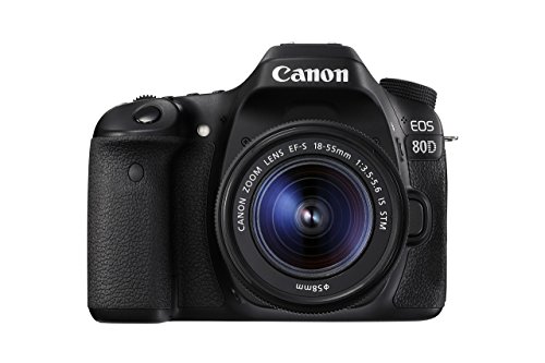 Canon EOS 80D Digital SLR Kit with EF-S 18-55mm f/3.5-5.6 Image Stabilization STM Lens (Black) (Renewed)