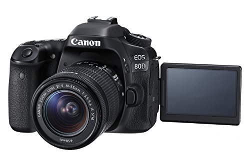 Canon EOS 80D Digital SLR Kit with EF-S 18-55mm f/3.5-5.6 Image Stabilization STM Lens (Black) (Renewed)