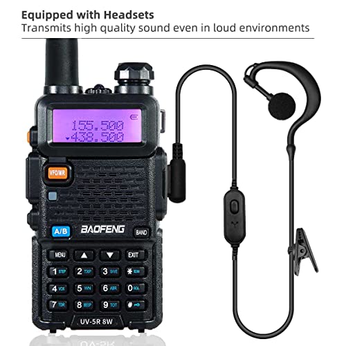 BaoFeng UV-5R 8W High Power Two Way Radio Portable Ham Radio Handheld with one More 3800mAh Battery,Speaker, Antenna, USB Program Cable and Earpiece