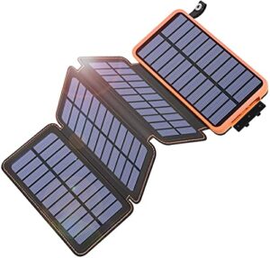 tranmix solar charger 25000mah, portable solar phone charger with 4 solar panels, high capacity solar power bank external battery pack for smart phones, tablets and hiking, camping