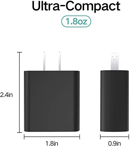 JDB QC 3.0 USB Wall Charger QC 3.0 Fast USB Wall Adapter Fast Charging Block Compatible with Wireless Charger iPhone,iPad,Samsung and More 2-Pack