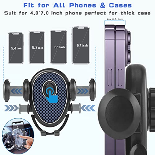 HOLDCY Vent Phone Holder for Car, Universal Vent Clip Phone Mount for Car, 3-Point Support Cell Phone Holder Car Hands Free Cradle, Car Phone Holder for All Mobile Phones