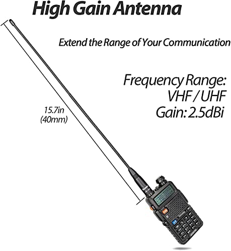 Ham Radio UV-5R Pro 8W Dual Band Two Way Radio with Handheld Speaker Mic and Antenna 2Pack and Programming Cable