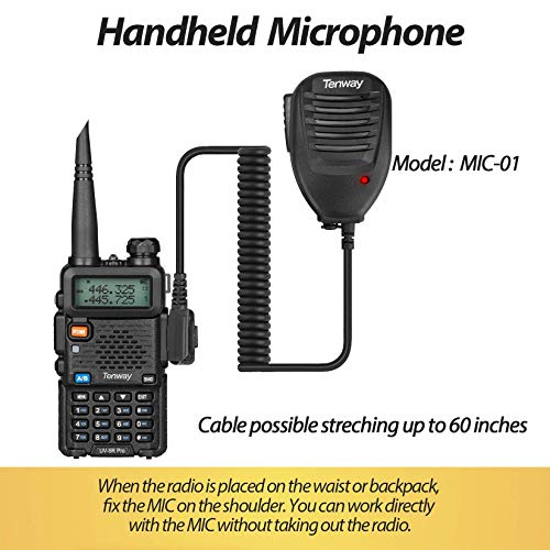 Ham Radio UV-5R Pro 8W Dual Band Two Way Radio with Handheld Speaker Mic and Antenna 2Pack and Programming Cable