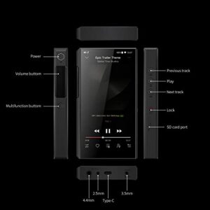 FiiO M11Plus Music Player Portable MP3/MP4 High Resolution Audio Player Android 10 Bluetooth5.0/atpX HD/LDAC/DSD Lossless Apple Music/Tidal/Amazon Music 4.4mm 1000hrs Standby Home/Car Audio/Speaker