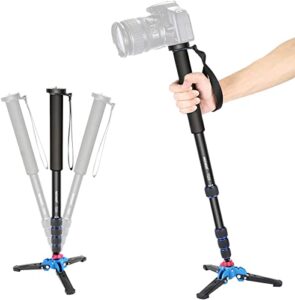 neewer extendable camera monopod with removable foldable tripod support base:aluminum alloy,20-66 inches/52-168 centimeters for canon nikon sony dslr cameras,payload up to 11 pounds/5 kilograms