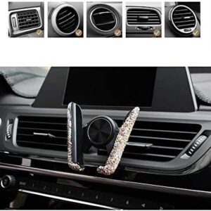 Best Bling Rhinestone Crystal Convenient Mini Car Dash Air Vent Automatic ADJUSTABLE Phone Holder (Silver)