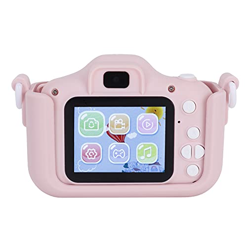 Zyyini Children's Camera Toys, 2.0inch IPS Screen Display Eye Protection Camera, 40MP Front Rear Dual Camera Cartoon Cat Photography Camera, One-Button Smart Focus, for Children Gifts(Pink)