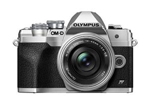 olympus e-m10 mark iv silver micro four thirds system camera m.zuiko digital ed 14-42mm f3.5-5.6 ez kit 20mp sensor 5-axis image stabilization 4k video wi-fi