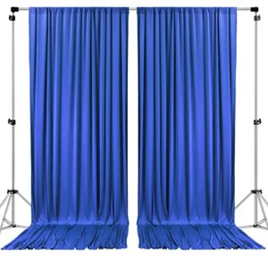 10 ft x 10 ft Royal Blue Wrinkle Free Backdrop Curtain Panels, Polyester Photography Backdrop Drapes, Wedding Party Home Decoration Supplies