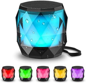 lfs portable bluetooth speaker with lights, night light led wireless speaker,magnetic waterproof speaker, 7 color led auto-changing,tws,perfect mini speaker for shower, home, outdoor (multicolor)