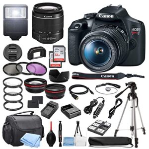 canon eos rebel t7 dslr camera w/ef-s 18-55mm f/3.5-5.6 zoom lens + 32gb memory + case + tripod + filters + accessory bundle