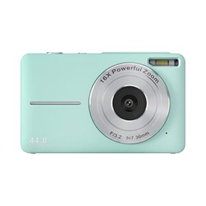 leadmall 1080p high-definition digital camera 44 million photos 16x digital zoom camera anti-shake proof home camera, night vision flash, birthday gift (mint green)