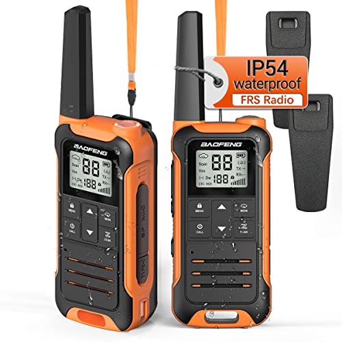 Baofeng F22 Walkie Talkies Long Range for Adults IP54 Waterproof with 22 FRS Channel Walky Talky Rechargeable Handheld Two Way Radios with NOAA Weather Flashlight for Hiking Camping Trip