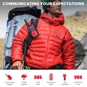 Walkie Talkies for Adults-Wishouse 2 Way Radio Long Range,Hiking Accessories Camping Gear Toys for Kids with Flashlight,SOS Siren,NOAA Weather Alert Scan,VOX,22 Channel,Easy to Use(No Battery Charger)