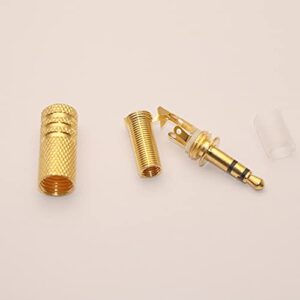 rgzhihuifz 3.5mm/1/8 Stereo Male Plug Audio Cable Connector w/Spring Coax Cable Audio Solder Adapter 3-Pack