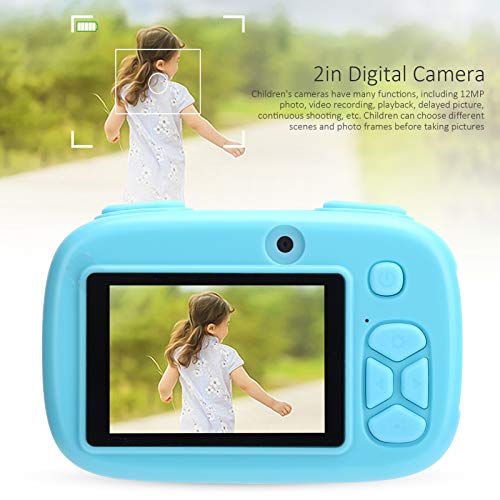 Yoidesu Kids Video Camera 2in Multi-Function Digital Camera IPS Screen Camera Built‑in 600mAh Rechargeable Battery(Blue)