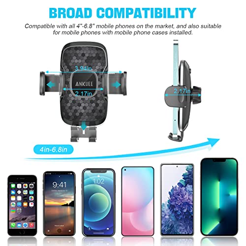 Car Phone Holder Mount, Suction Cup Cell Phone Holder with Gel Pad for Dashboard Windshield Air Vent 3-in-1, Stable Universal Cellphone Mount Holder Compatible with iPhone, Samsung, Android Mobile