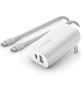 belkin quick charge charger (qualcomm quick charge 3.0 charger, usb charger for quick charge devices, note9, s9, s8, s7, s6, more) usb wall charger, white, wca001dqwh