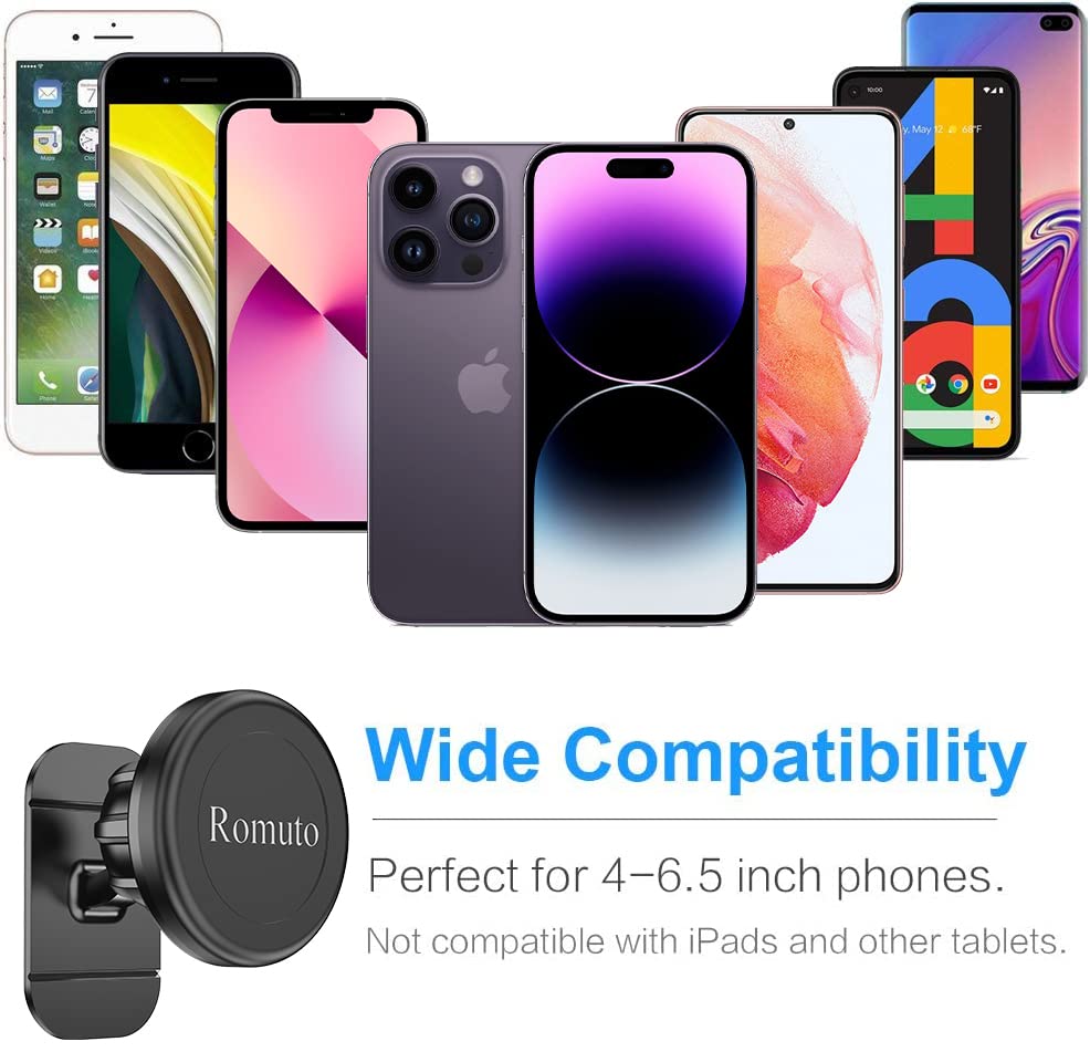 【 2-PACK 】Magnetic Phone Car Mount,【 Super Strong Magnet 】Magnetic Car Phone Holder for Dashboard 【 360° Rotation 】Universal Magnetic Dash Mount Cell Phone Holder iPhone Car Mount Fits All Smartphones