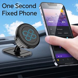 【 2-PACK 】Magnetic Phone Car Mount,【 Super Strong Magnet 】Magnetic Car Phone Holder for Dashboard 【 360° Rotation 】Universal Magnetic Dash Mount Cell Phone Holder iPhone Car Mount Fits All Smartphones