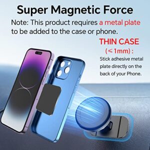 【 2-PACK 】Magnetic Phone Car Mount,【 Super Strong Magnet 】Magnetic Car Phone Holder for Dashboard 【 360° Rotation 】Universal Magnetic Dash Mount Cell Phone Holder iPhone Car Mount Fits All Smartphones