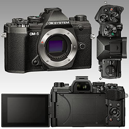 Ultimaxx Advanced OM-5 Mirrorless Camera (Black - Body Only) Bundle - Includes: 64GB Extreme Memory Card, Universal Speedlite with LED Video Light, Tabletop 6.5” Tripod & Much More (21pc Bundle)