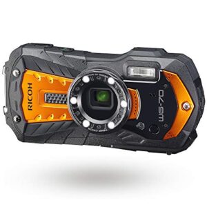 ricoh wg-70 orange waterproof digital camera 16mp