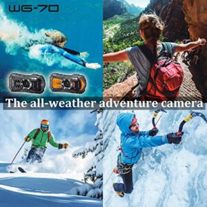 Ricoh WG-70 Orange Waterproof Digital Camera 16MP