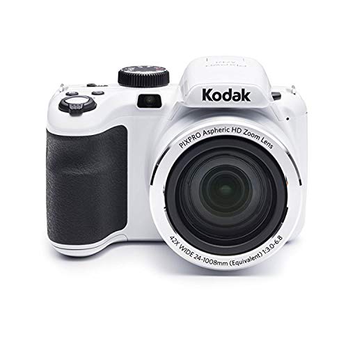 Kodak PIXPRO Astro Zoom AZ421 16MP Digital Camera (White) Bundle with 32GB SD Card, Camera Case and Accessory Bundle (4 Items)