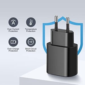 S23 S22 S21 Super Fast Charger Type C, European EU Travel Plug Adapter, 25W PD/PPS USB C Fast Wall Charger Block & 6FT Long Fast Charging Cable for Samsung Galaxy S23/S23 Ultra/S22/S22 Ultra/S21+/Note