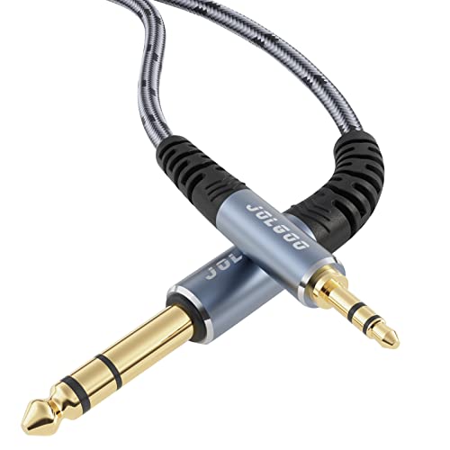 JOLGOO 3.5 mm TRS to 1/4" TRS Stereo Interconnect Cable, 6.35mm 1/4" Male to 3.5mm 1/8" Male TRS Stereo Audio Cable, 3.3 Feet