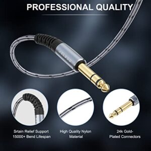 JOLGOO 3.5 mm TRS to 1/4" TRS Stereo Interconnect Cable, 6.35mm 1/4" Male to 3.5mm 1/8" Male TRS Stereo Audio Cable, 3.3 Feet