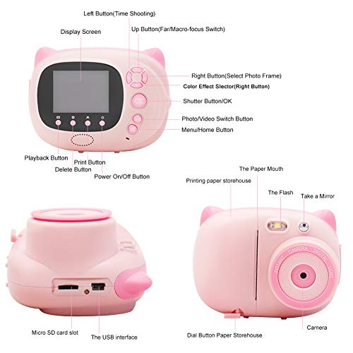 01 Children Camera, Kid Toy Camera, Removable Lithium Battery 2.4in HD Screen 1080p for Camera Shooting Photo Taking