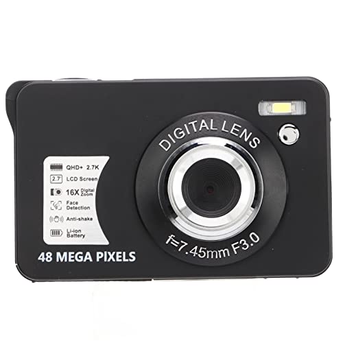 Digital Camera for Kids Camera Boys and Girls, 2.7K 48MP 16x Digital Zoom Camera with Fill Light and 2.7 Inch Screen Portable Vlogging Camera Gifts for Kids Teens Adults Girls