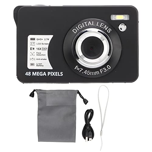 Digital Camera for Kids Camera Boys and Girls, 2.7K 48MP 16x Digital Zoom Camera with Fill Light and 2.7 Inch Screen Portable Vlogging Camera Gifts for Kids Teens Adults Girls