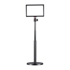 jusmo k3 key light w extendable desktop stand, brightness/color temperature adjustable led video light, soft panel fill light for streaming, record videos, video calls, zoom meetings