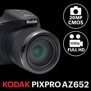 Kodak PIXPRO Astro Zoom AZ652-BK 20MP Digital Camera with 65X Optical Zoom and 3" LCD (Black)