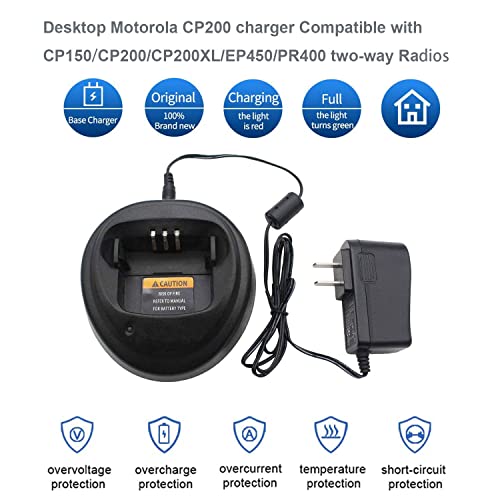 WPLN4137 WPLN4137BR Charger Compatible with Motorola CP200 CP340 CP360 CP380 CP040 CP140 PM400 PR400 NNTN4496 NNTN4497 NNTN4970 WPLN4137 WPLN4138