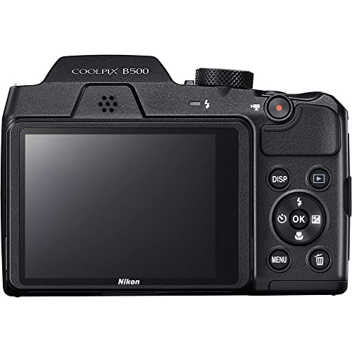 Nikon COOLPIX B500 Digital Camera (Black) (26506) + 2 x 32GB Card + Case + Card Reader + Corel Photo Software + Flex Tripod + HDMI Cable + Memory Wallet + Cap Keeper + Cleaning Kit