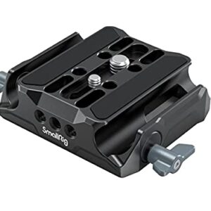 SmallRig Universal LWS Baseplate Compatible with DSLR and Mirrorless Camera Cages, Comes with Dual 15mm Rod Clamp - 3357