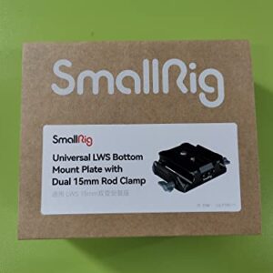 SmallRig Universal LWS Baseplate Compatible with DSLR and Mirrorless Camera Cages, Comes with Dual 15mm Rod Clamp - 3357