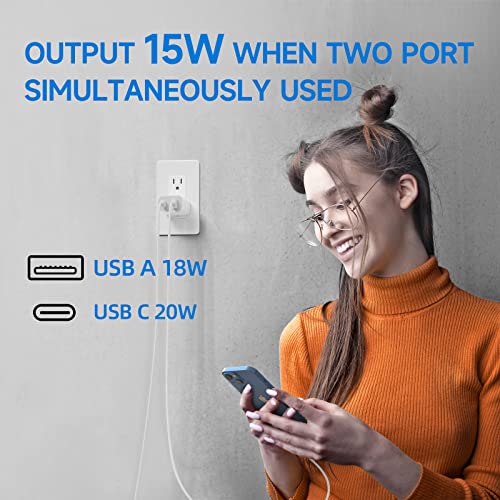 Compatible for Apple Watch Series 8, USB C Wall Charger Block, 20w Dual Port Fast Charing Block for iPhone 14 13 Pro Max, New Charger Brick Cube Box Adapter for iwatch Apple Watch Se 8 7