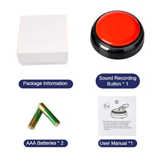 Record Talking Button Easy Button Talking Button Record Recordable Sound Buttons Answer Buzzers Talk Button(Black+Red)