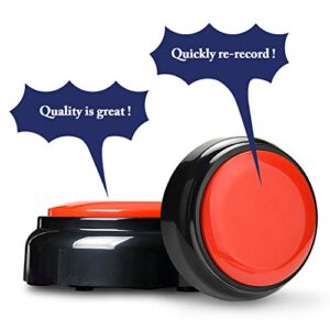 Record Talking Button Easy Button Talking Button Record Recordable Sound Buttons Answer Buzzers Talk Button(Black+Red)