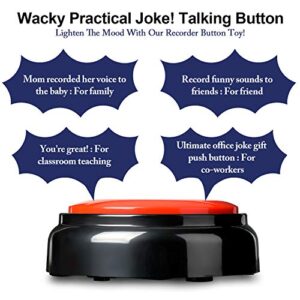 Record Talking Button Easy Button Talking Button Record Recordable Sound Buttons Answer Buzzers Talk Button(Black+Red)