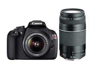 canon rebel t5 18-55mm is + ef 75-300mm f/4-5.6 iii telephoto zoom lens