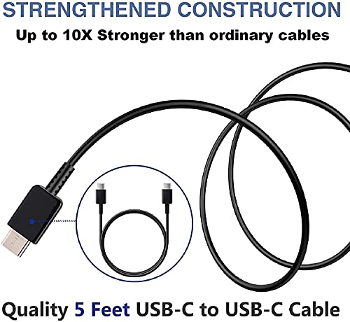 Super Fast Charging Adapter,25W USB C Wall Charger with 5FT Type C Cable Compatible Samsung Galaxy S23/S23+/S23 Ultra/S22/S22+/S22 Ultra/S21/S21+/S20/S20+/S10/S10e/S9/Note 20/Note 10/Note 9