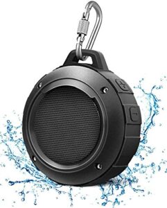 outdoor waterproof bluetooth speaker,kunodi wireless portable mini shower travel speaker with subwoofer, enhanced bass, built in mic for sports, pool, beach, hiking, camping (black)