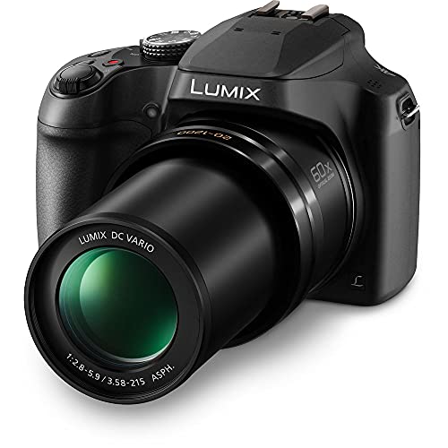 Panasonic Lumix DC-FZ80 Digital Camera (DC-FZ80K) - Bundle - with 64GB Memory Card + LED Video Light + DMW-BMB9 Battery + Digital Flash + Soft Bag + 12 Inch Flexible Tripod + Cleaning Set + More